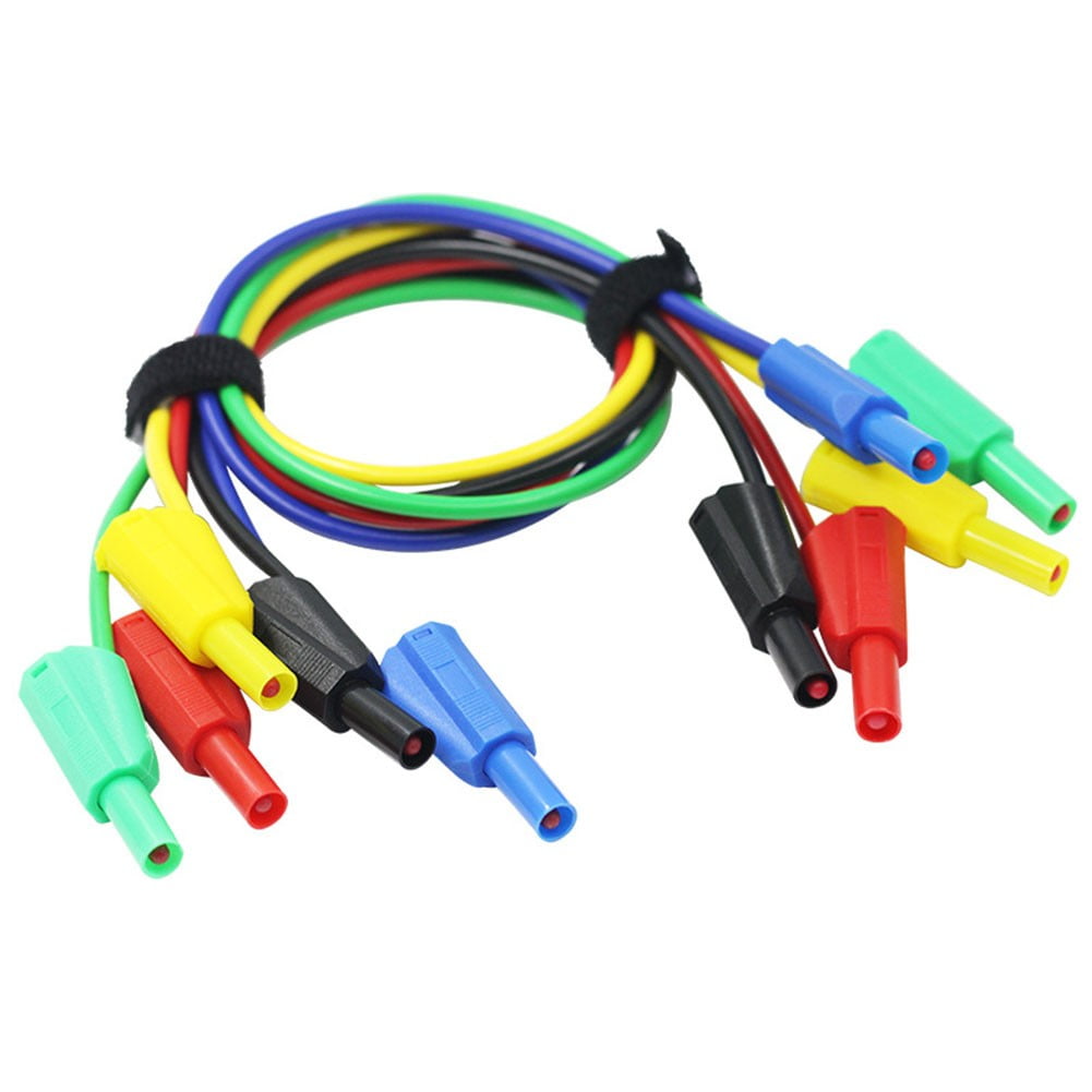 5pcs Multimeter Test Line Cable Wire Line Security type 4mm Banana 1m ...