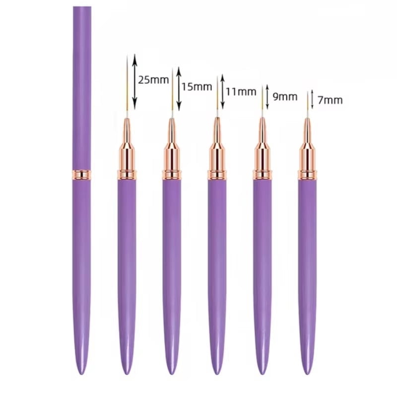 5pcs Nail Art Liner Brush Set UV Gel Nail Brushes Kits French Stripe ...