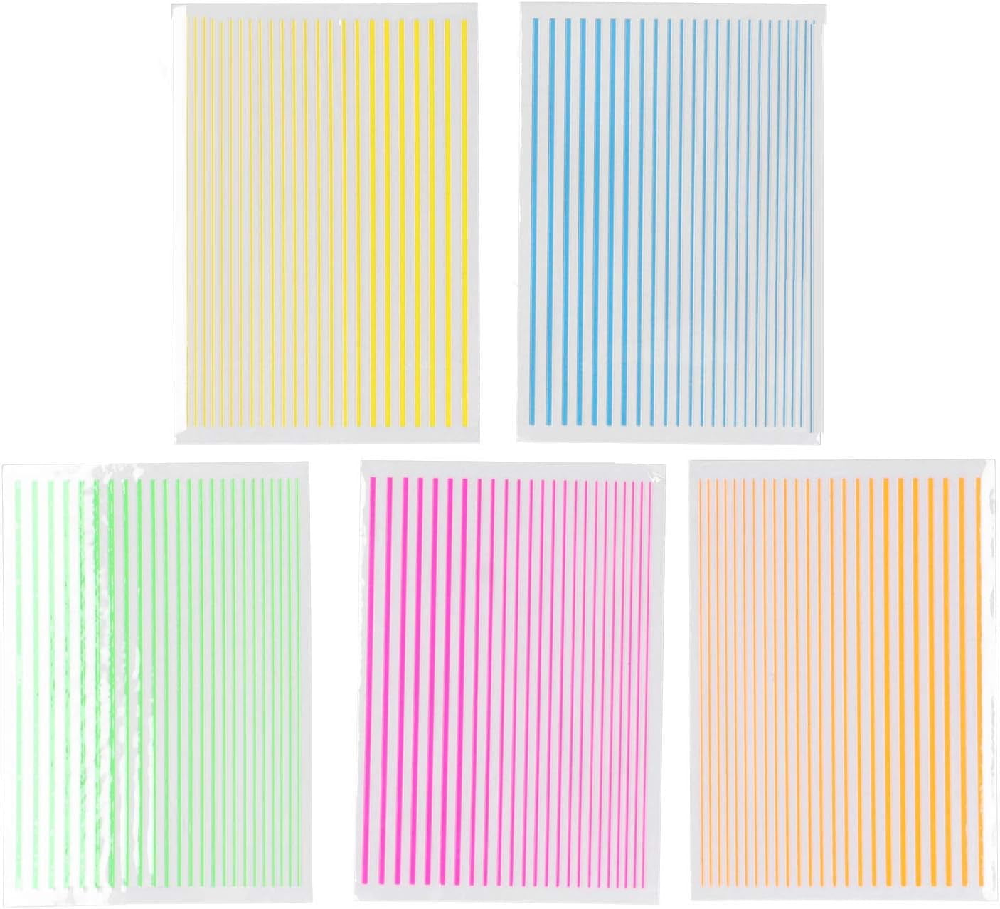 5pcs Nail Stripe Sticker, Nails Art Striping Tapes Line 3D Curve Stripe ...