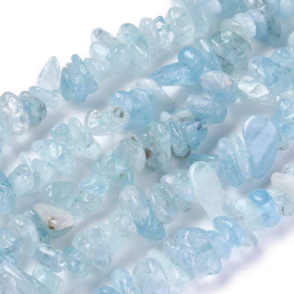 5pcs Natural Aquamarine Beads Strands Chip 4~11x3.5~7x2~4.5mm Hole: 1mm ...