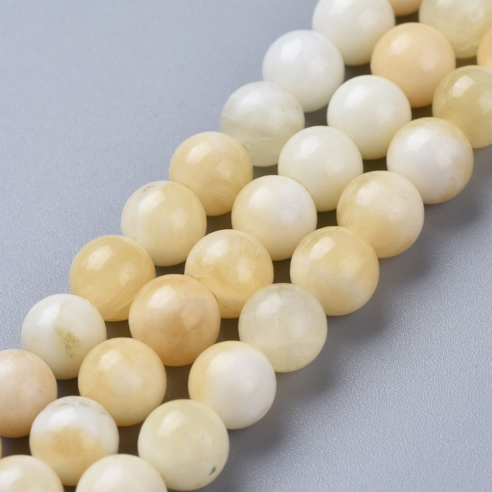 5pcs Natural Honey Jade Beads Strands Round 8~8.5mm Hole: 0.8mm about ...