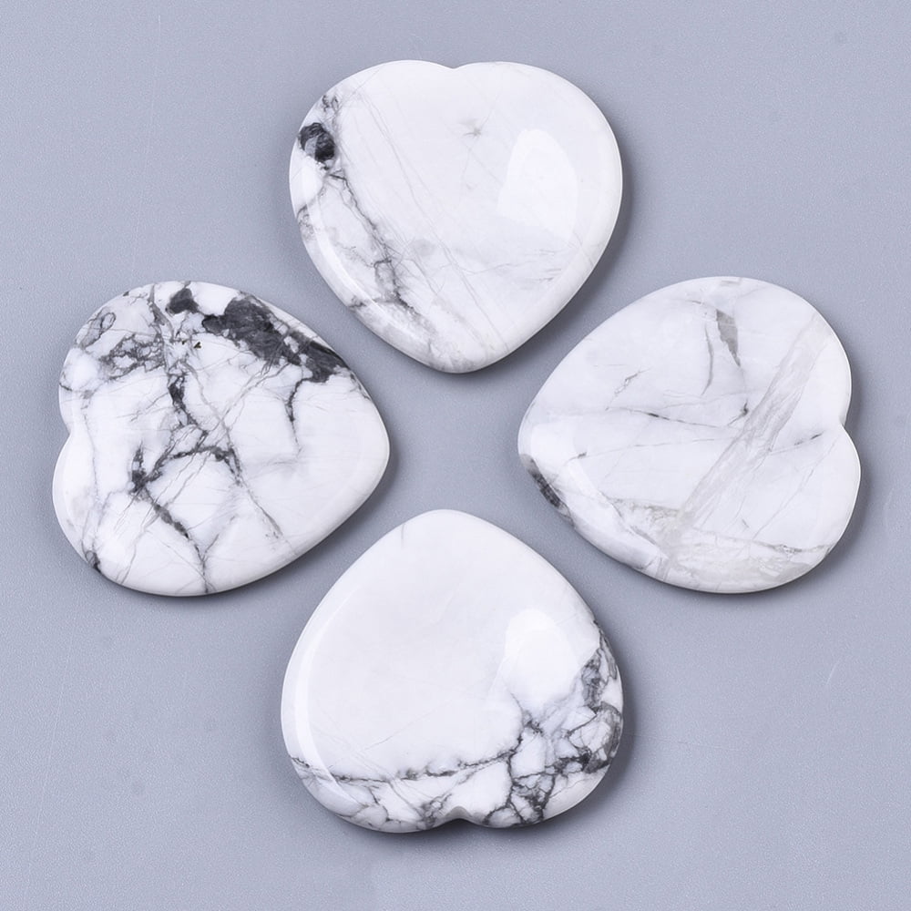 5pcs Natural Howlite Thumb Worry Stone Pocket Palm Stones for Healing ...