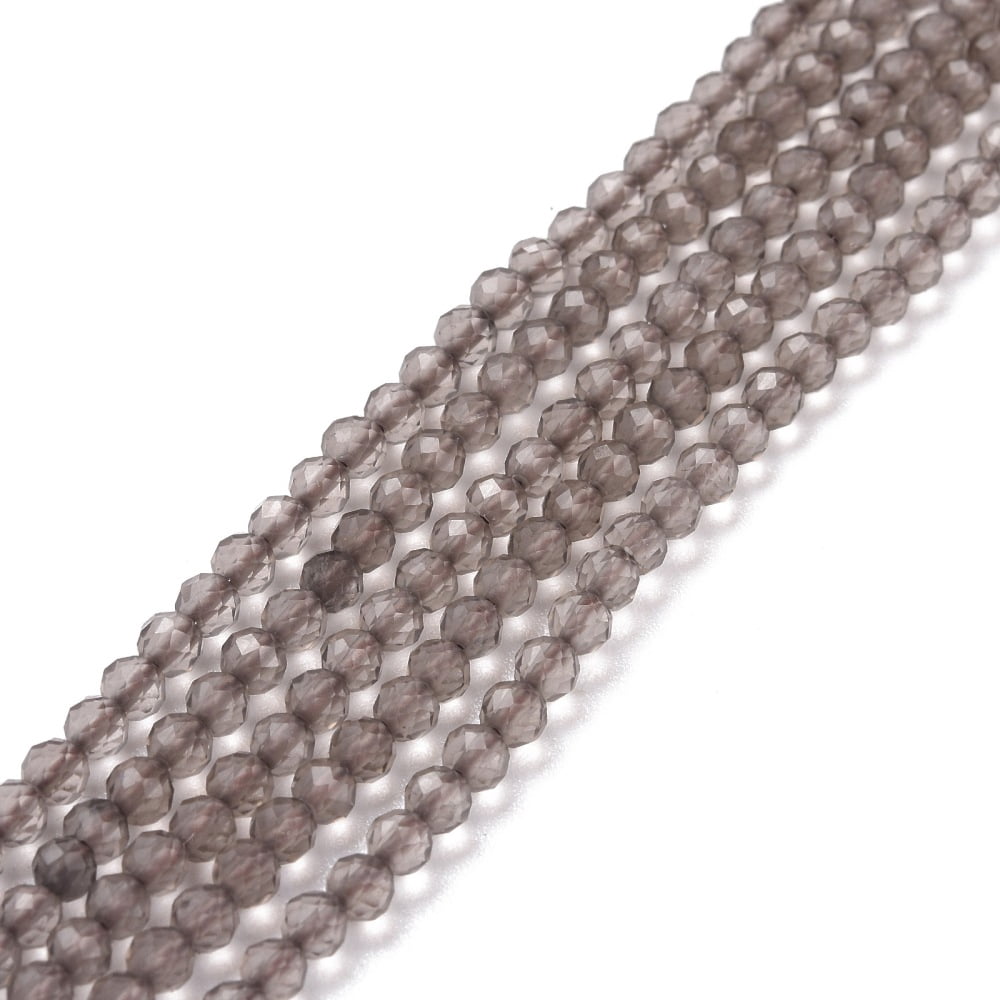 5pcs Natural Ice Obsidian Beads Strands Faceted Round 3mm Hole: 0.5mm ...