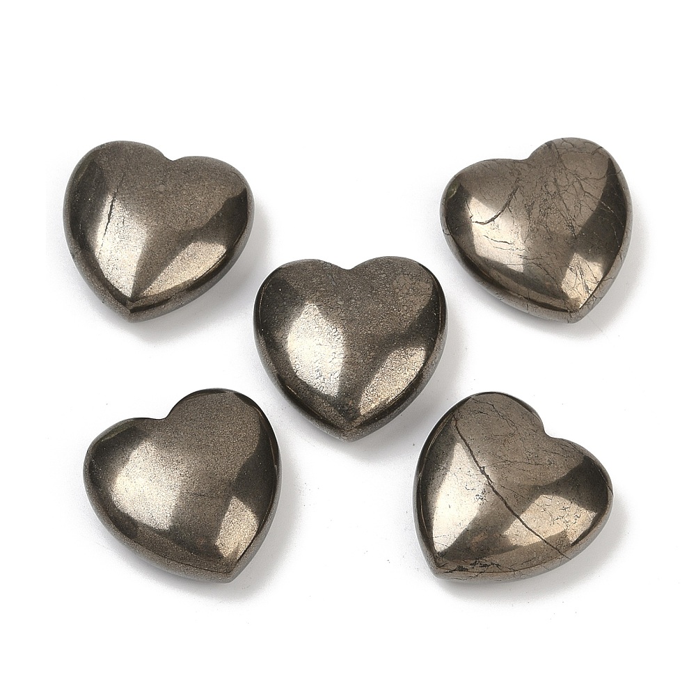 5pcs Natural Pyrite Pocket Palm Stone Massage Stone for Anxiet Heart ...