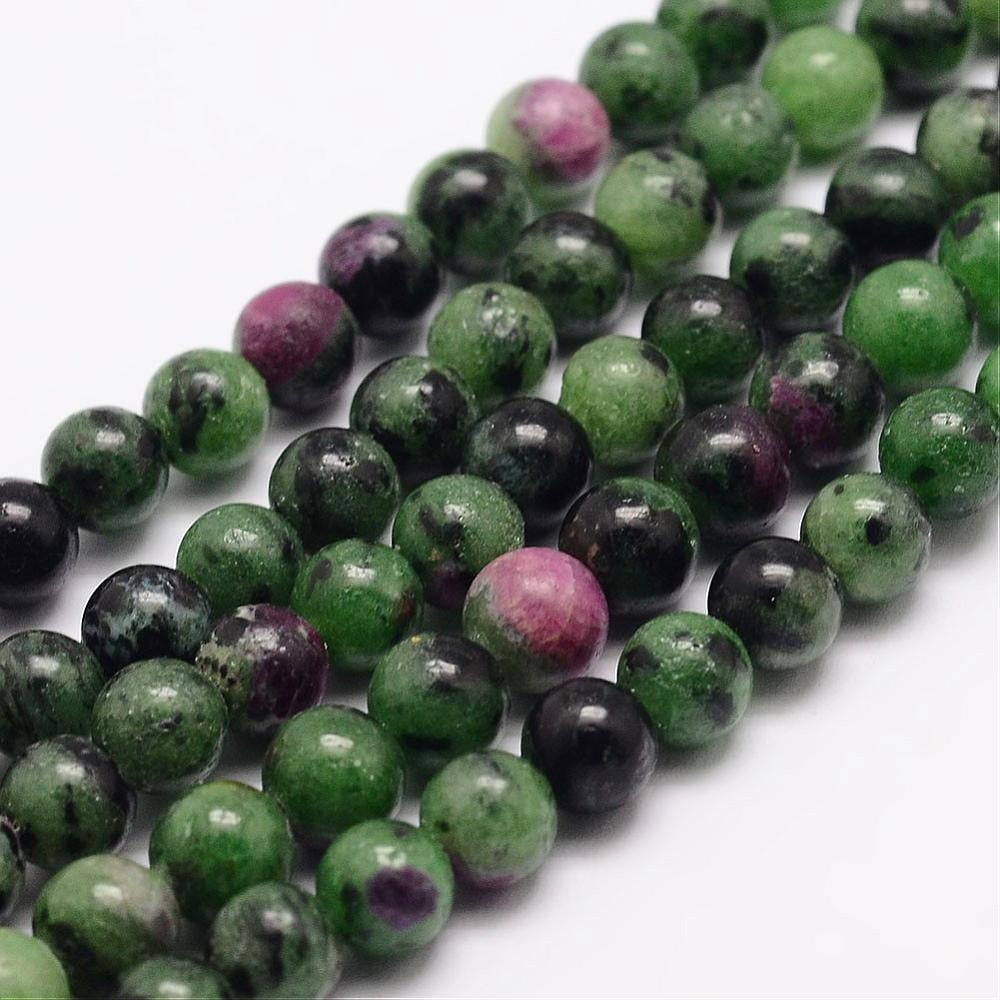 5pcs Natural Ruby in Zoisite Bead Strands Round 4mm Hole: 1mm about 84 ...