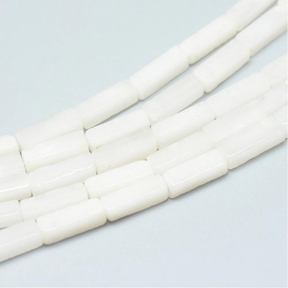 5pcs Natural White Jade Bead Strands Cuboid 13~14x4~5x4~5mm Hole: 1mm ...