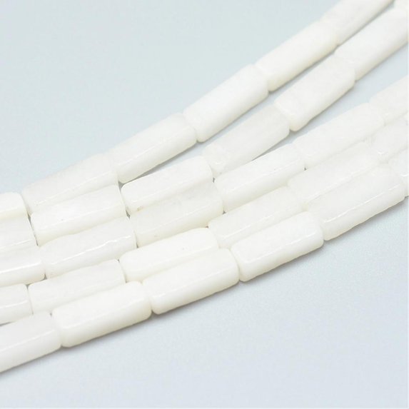 5pcs Natural White Jade Bead Strands Cuboid 13~14x4~5x4~5mm Hole: 1mm ...