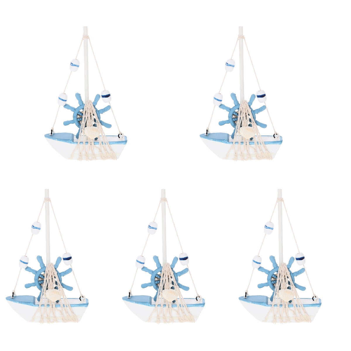 5pcs Nautical Themed Sailboat Model Cute Beach Style Model Sail Boat ...