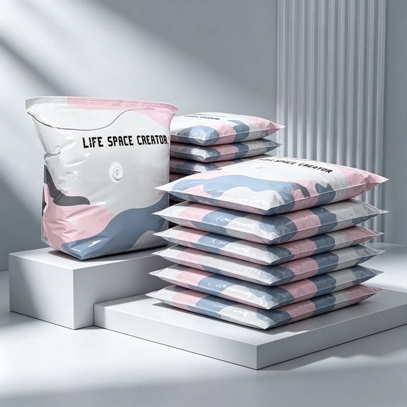 5pcs No Pump Vacuum Storage Bags, Space Saver Closet Organizer, Bedding ...