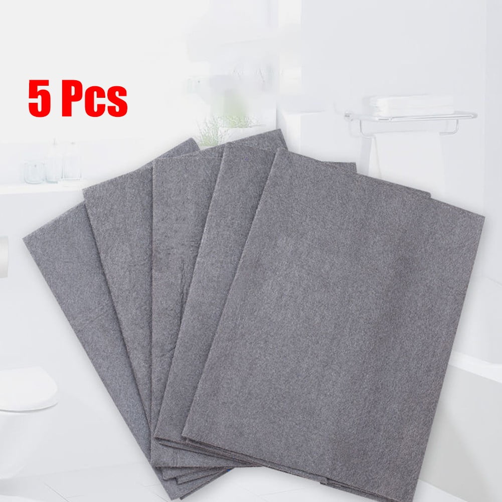 5Pcs No Trace Cleaning Cloth Microfiber Polishing Cloth Household Dish ...