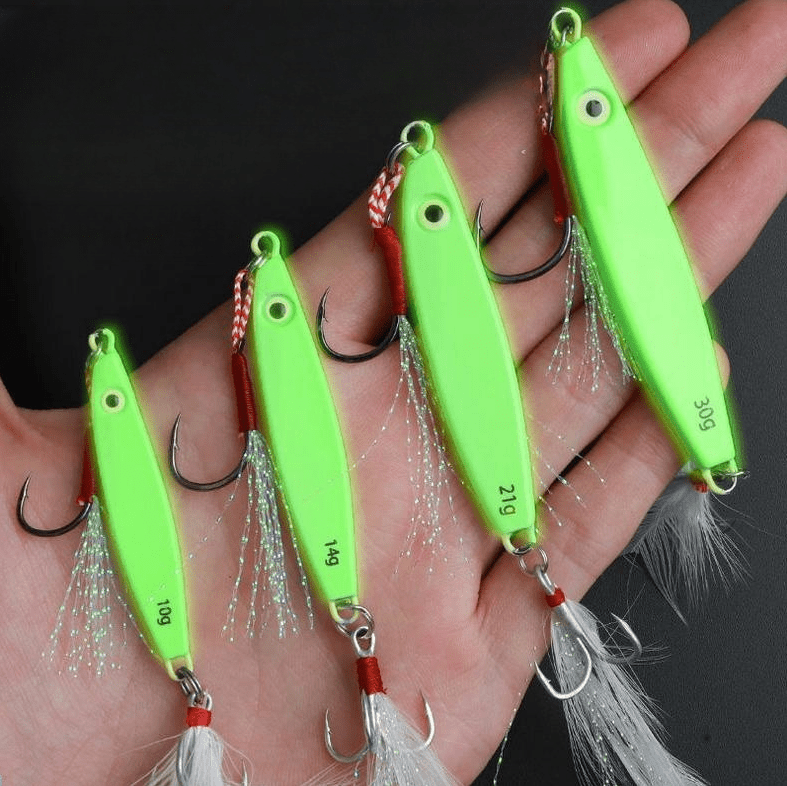 5pcs Noctilucent Micro Jig Butterfly Metal Jig Fishing Lure Bait Tuna ...