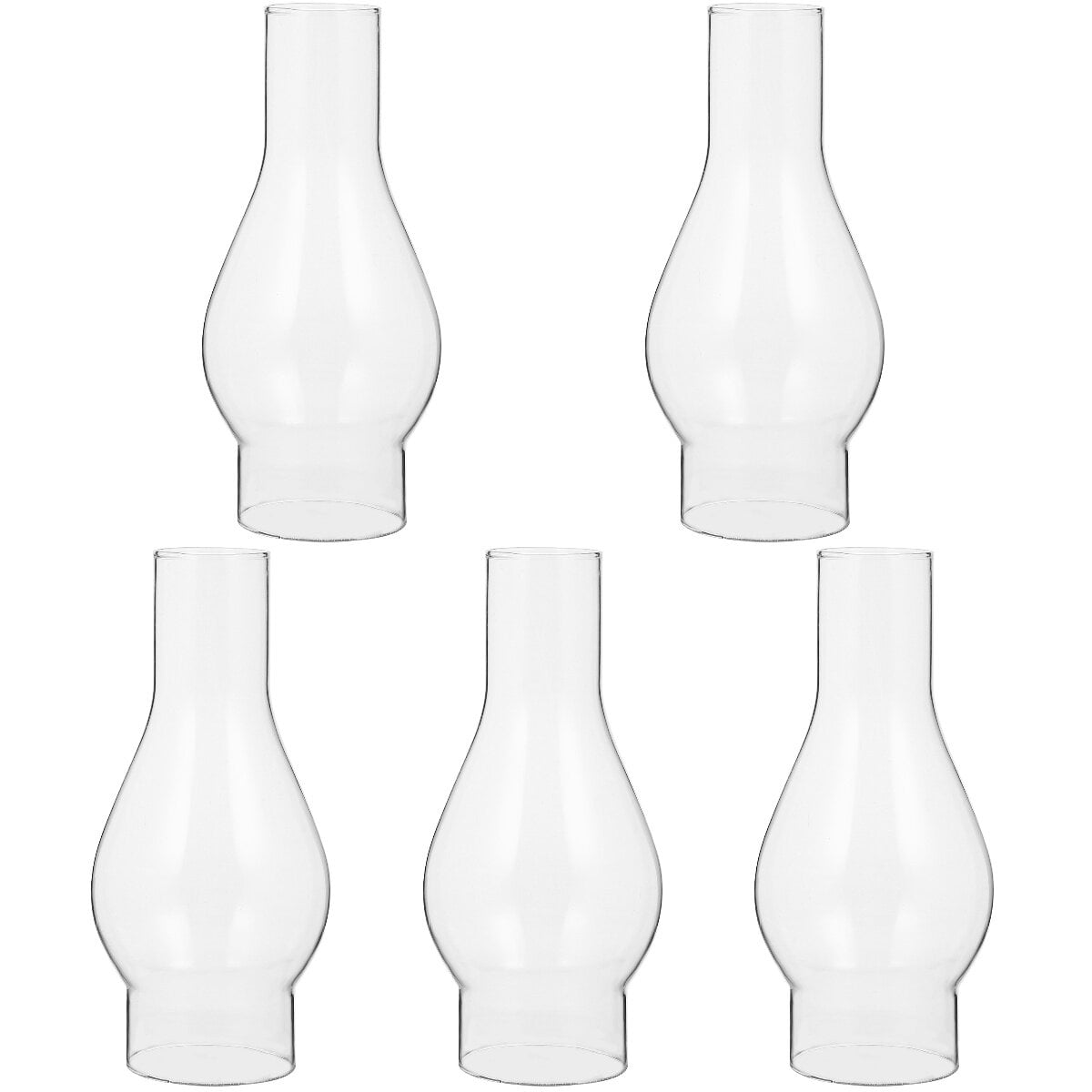 5pcs Oil Lamp Chimney Vintage Glass Chimney Shade Antique Clear ...
