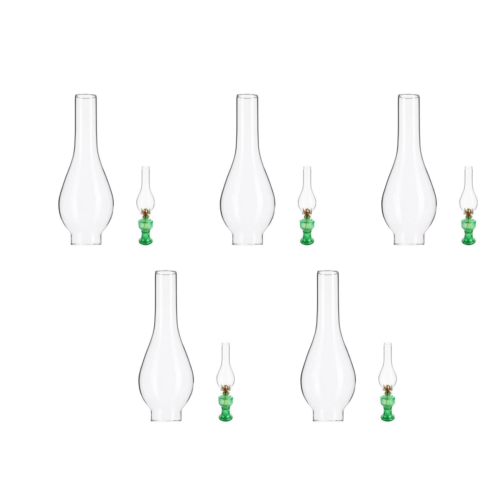 5pcs Oil Lamp Chimney Vintage Glass Chimney Shade Antique Clear ...