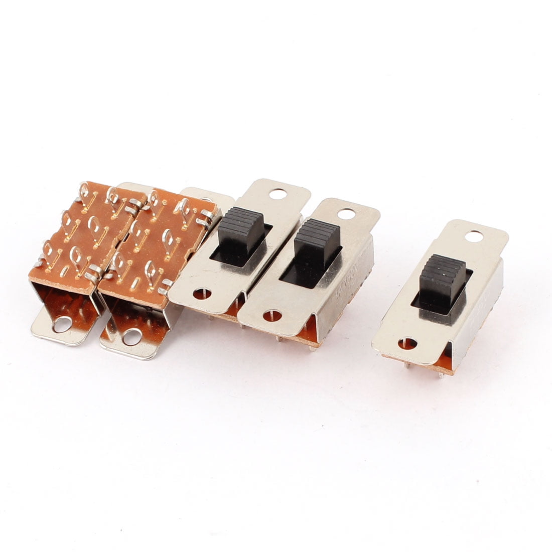 5pcs PCB DIY DPDT 3 Position Slide Switch 250V 3A 125V 6A - Walmart.com