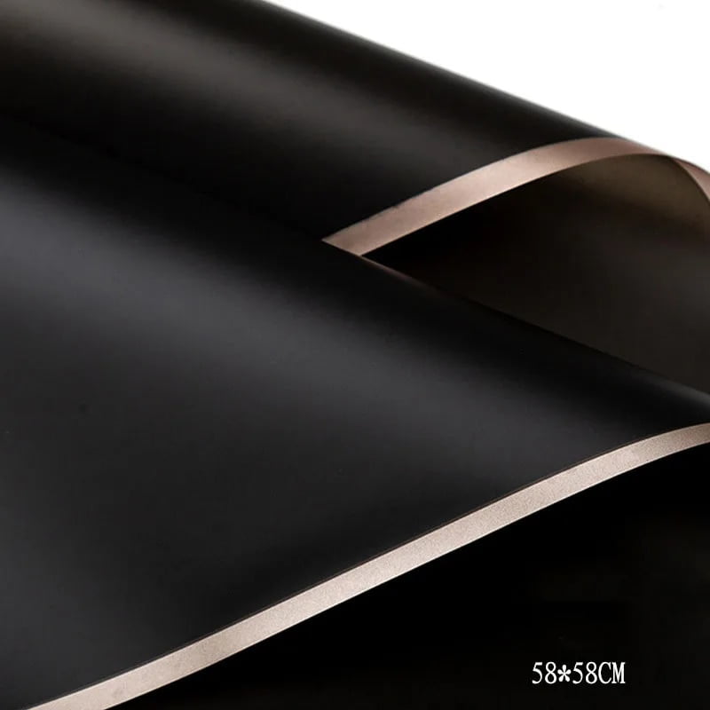 5pcs/Pack Flower Wrapping Paper Golden Border Rose Korean Style Half ...