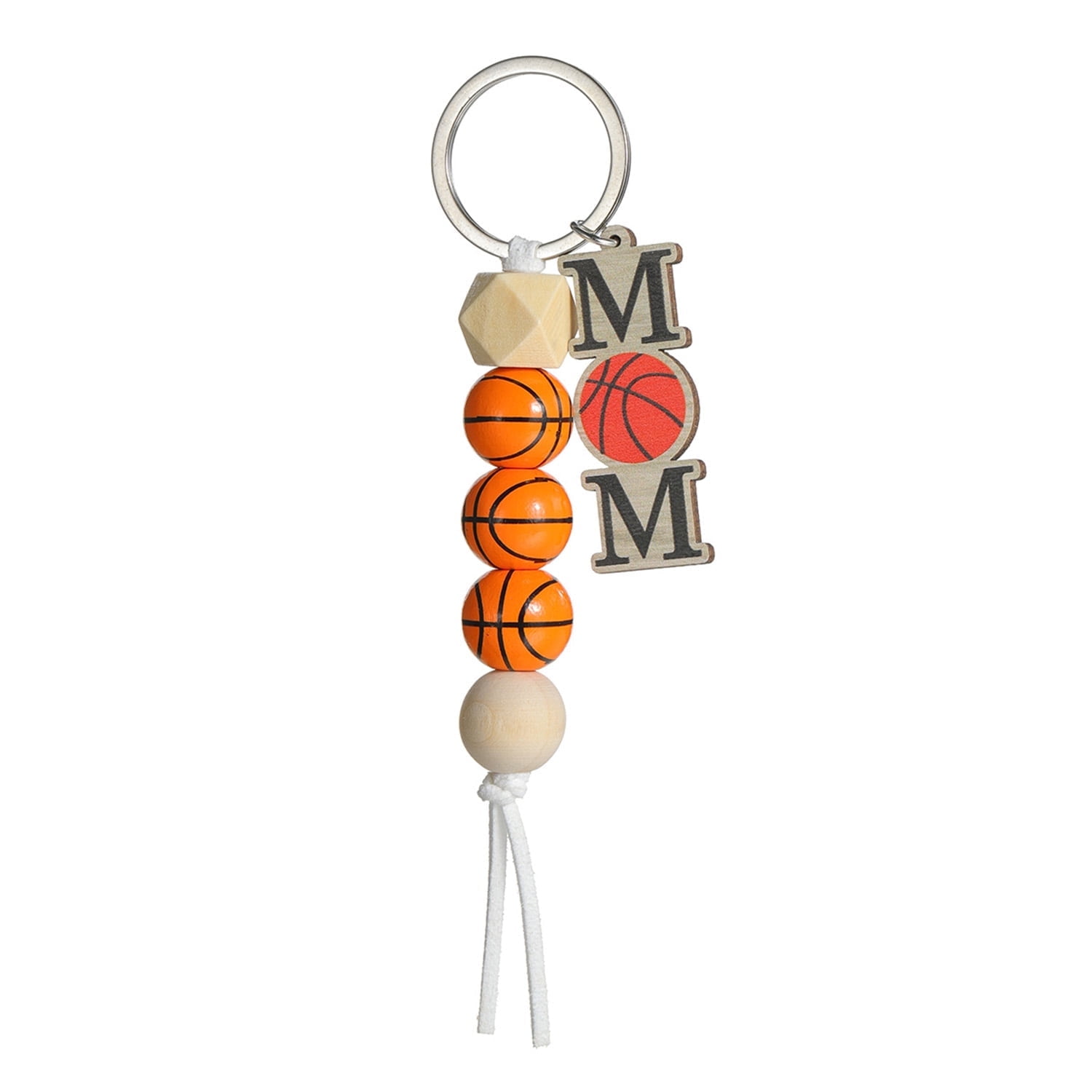 5pcs Pack Hand Made DIY Wooden Sports Basketball Pendant Keychains ...