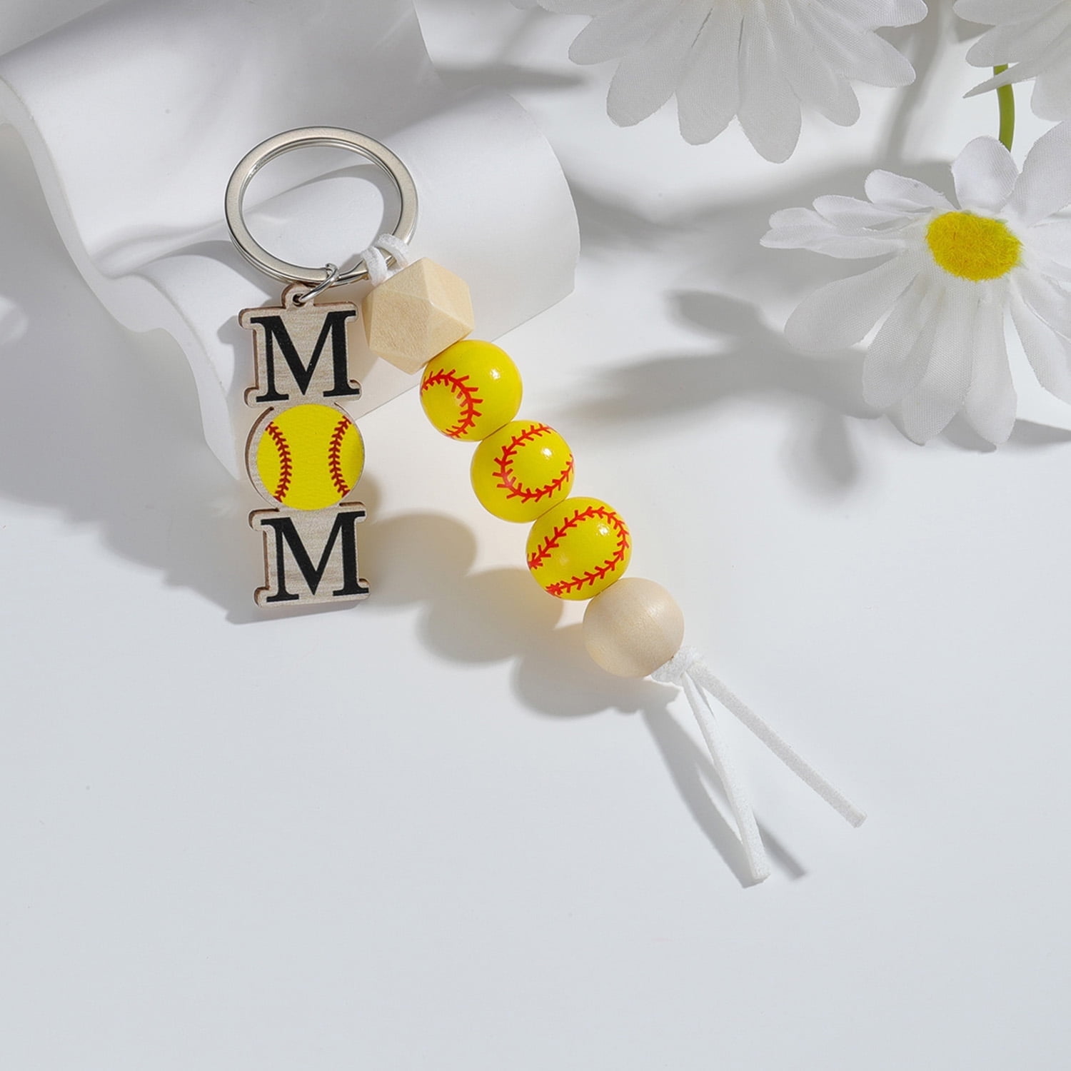 5pcs Pack Hand Made Wooden Sports Softball Pendant Keychains - Walmart.com