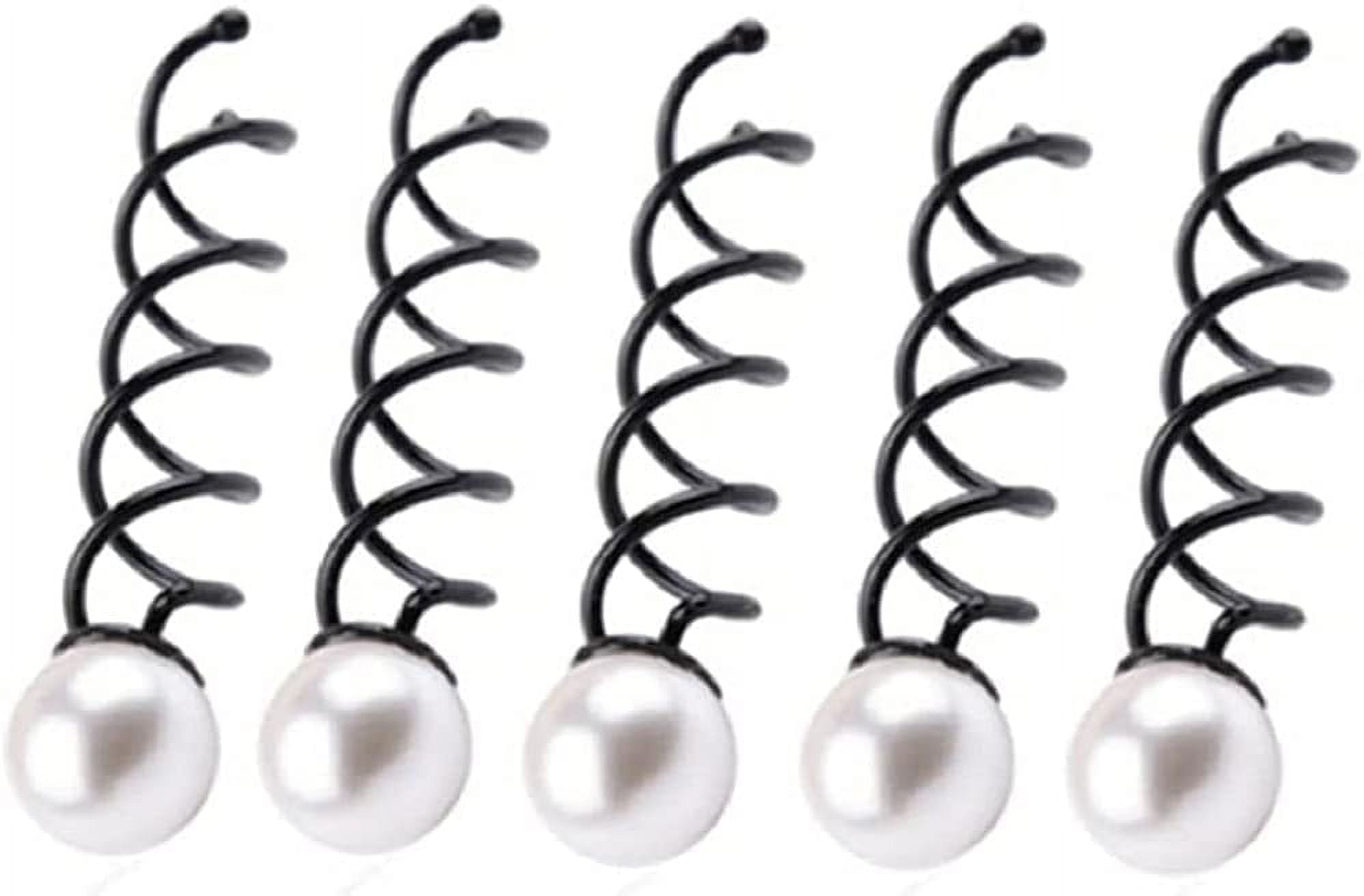 5pcs Pearl Spiral Hair Bun Makers,French Twist Hair Clip,Pearl Spiral ...