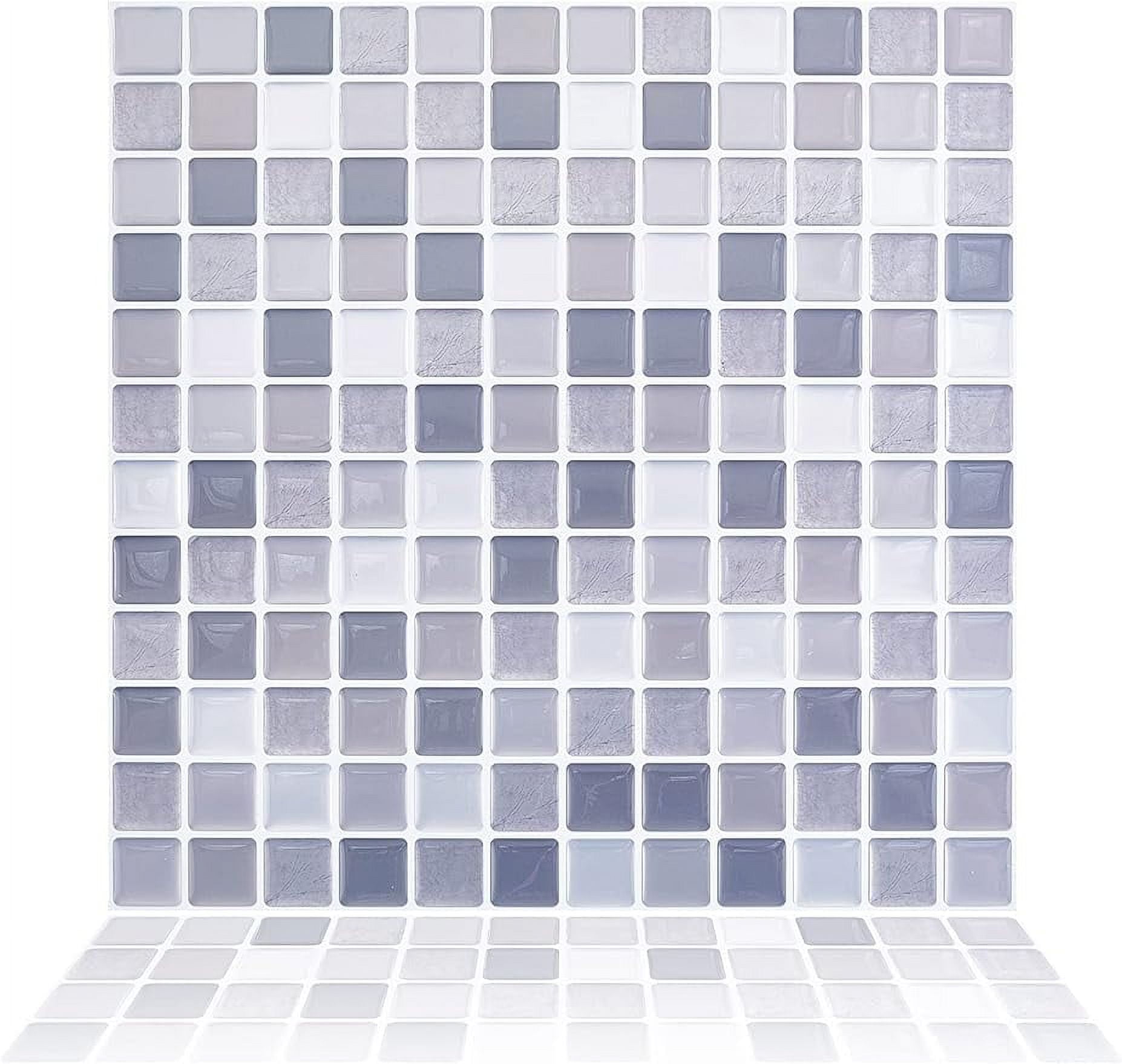 5pcs Peel and Stick Backsplash 3D Mosaic Tile Stickers Gray Square ...