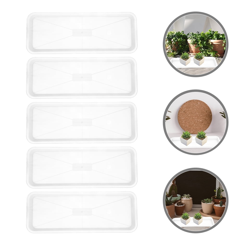 5pcs Plant Tray Planter Tray Planter Water Tray Shallow Rectangular ...