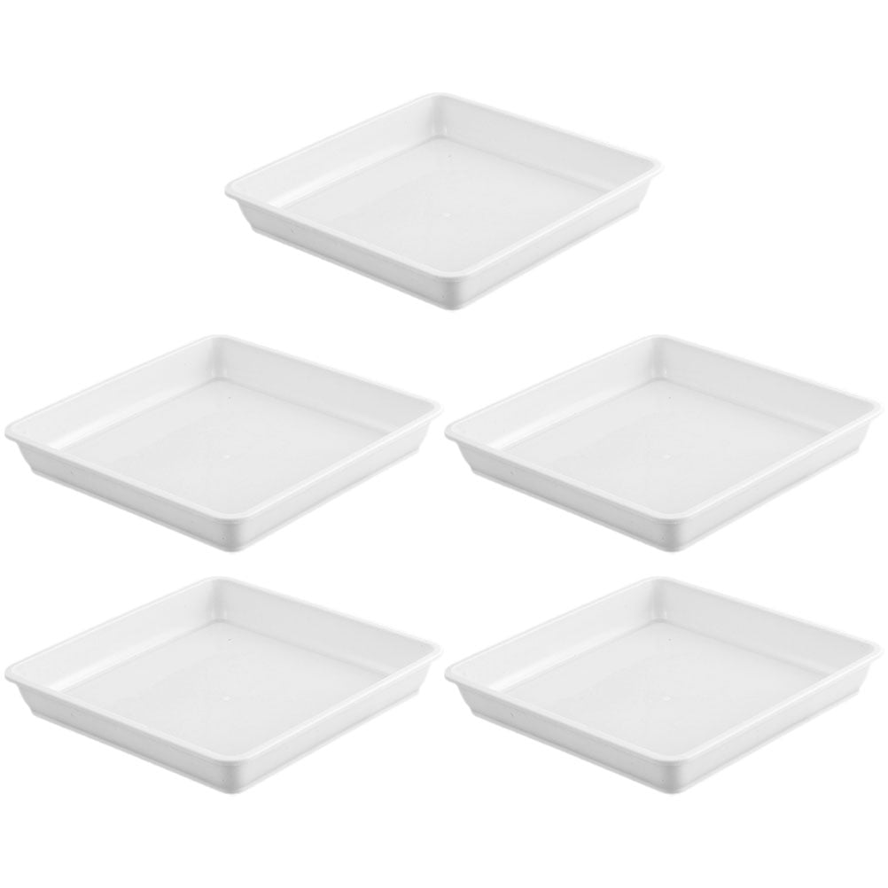 MEIBUTYUP 5pcs White Plastic re Flower Pot Water Receiving Trays for ...