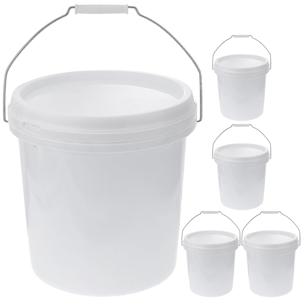 Eease 5pcs Plastic Bucket, Portable Water Bucket with Handle and Lid ...