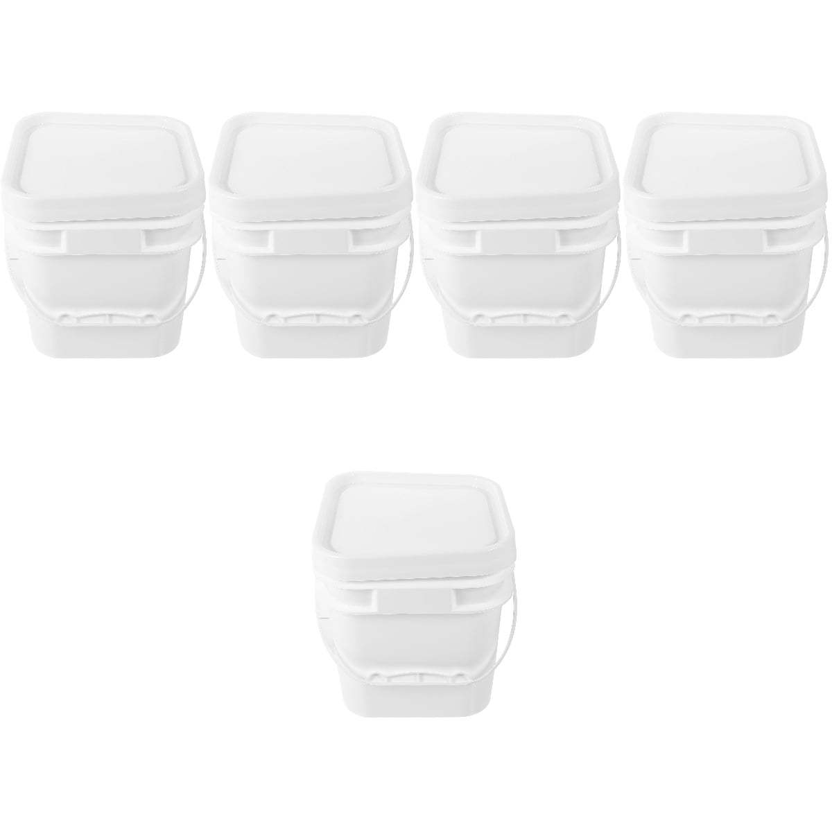 5pcs Plastic Pail Paint Pail Container Empty Paint Can with Lid ...