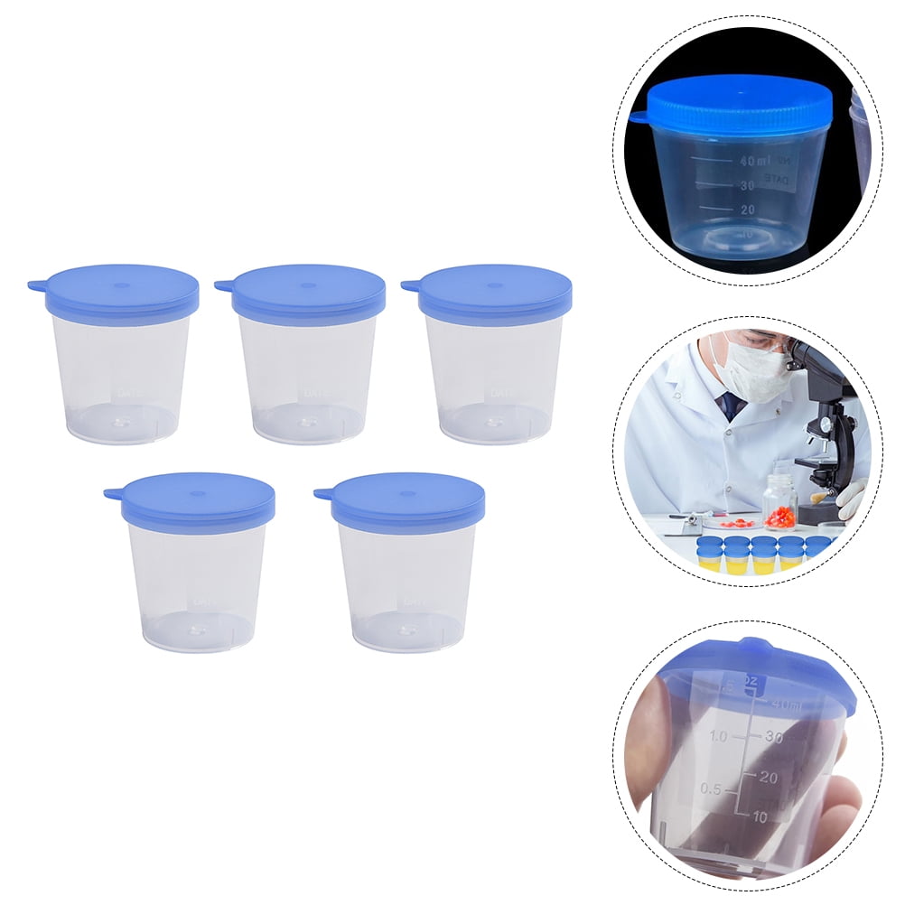 5pcs Plastic Urine Cups for Hospital Fecal Cups Simple Urine Liquid ...