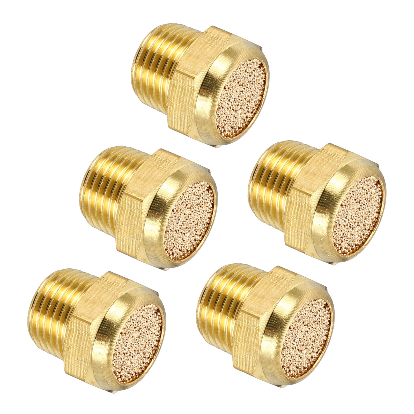 5pcs Pneumatic Exhaust Muffler, 1/8" NPT Sintered Bronze Muffler Air Fittings for Pneumatic Tool ...