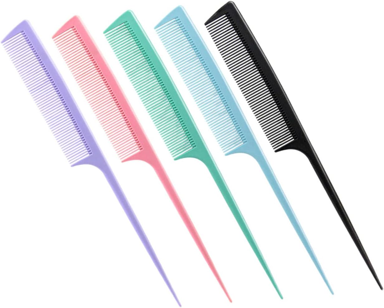 5pcs Pointed Tail Comb Men Hair Comb Hairbrush Mens Hair Teasing Brush ...