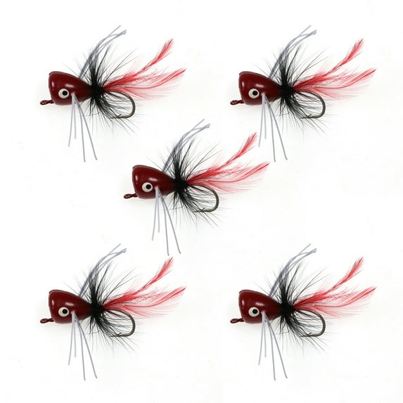 5pcs Popping Insect Lure with Hook Fly Fishing Popper Fly Popper Lures ...