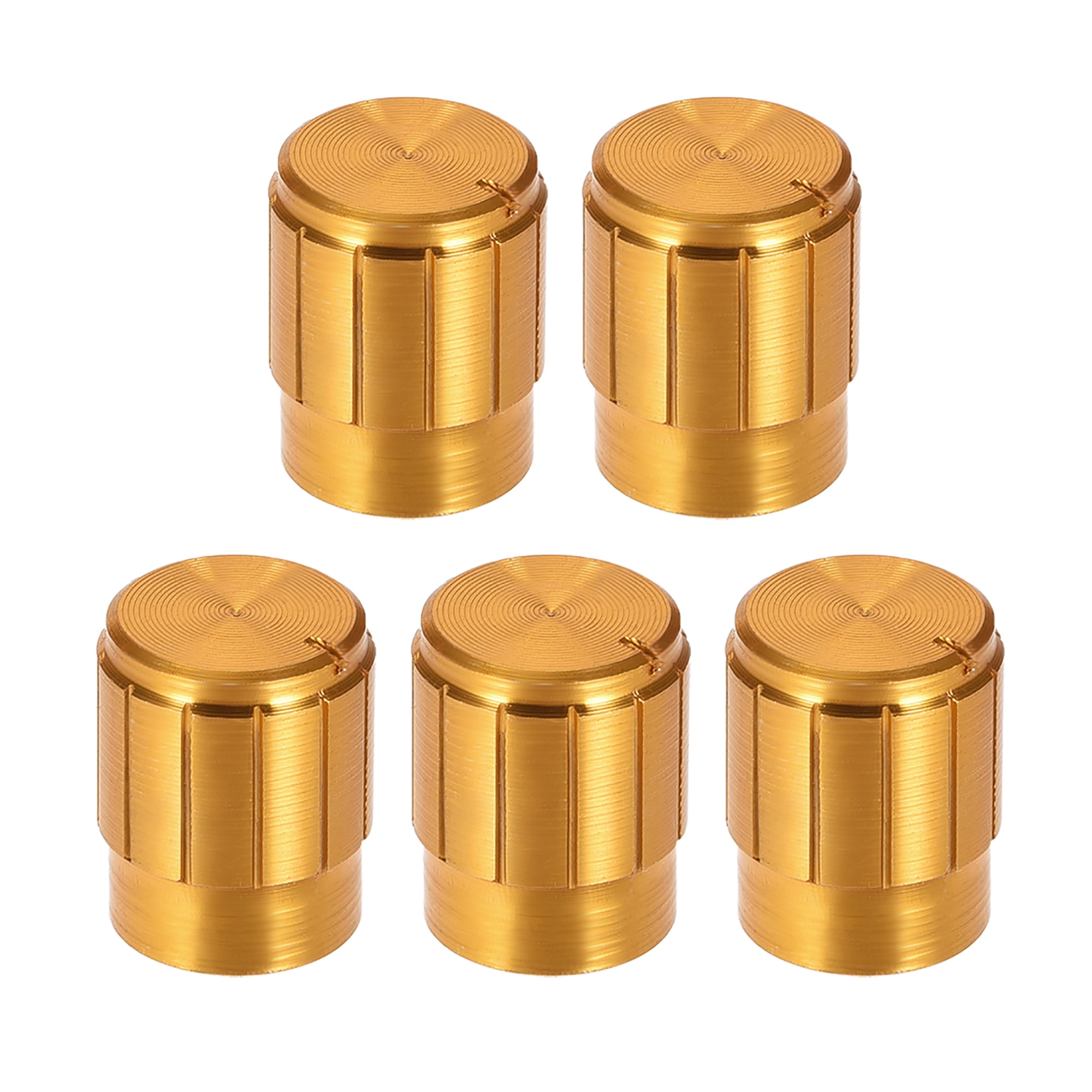 5pcs Potentiometer Knob Cover Cap Gold Tone Aluminum 6mm Shaft Dia ...