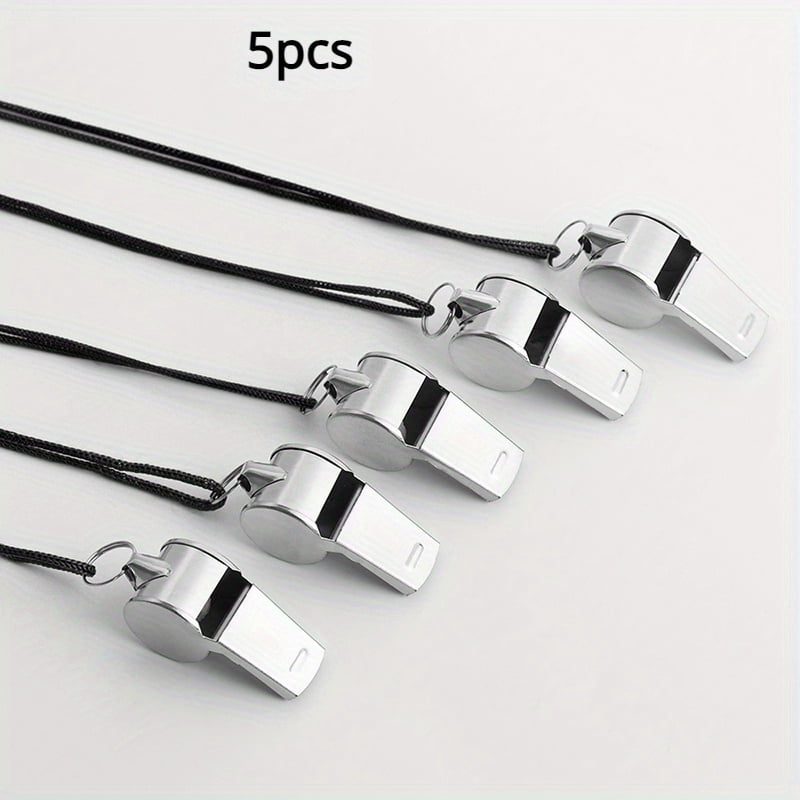 5pcs Premium Stainless Steel Metal Whistle - Perfect for Football ...