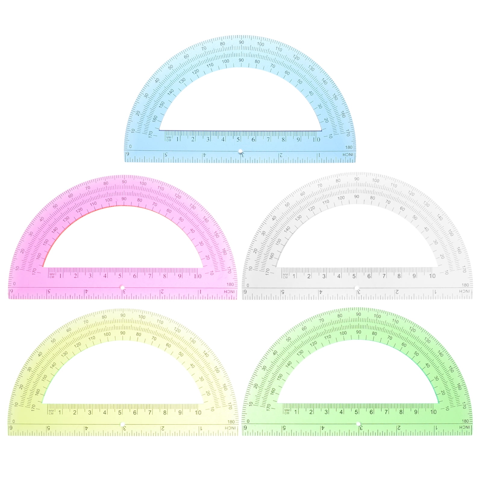 5pcs Protractor Math Protractor Angle Measurement Tool Students 180 ...