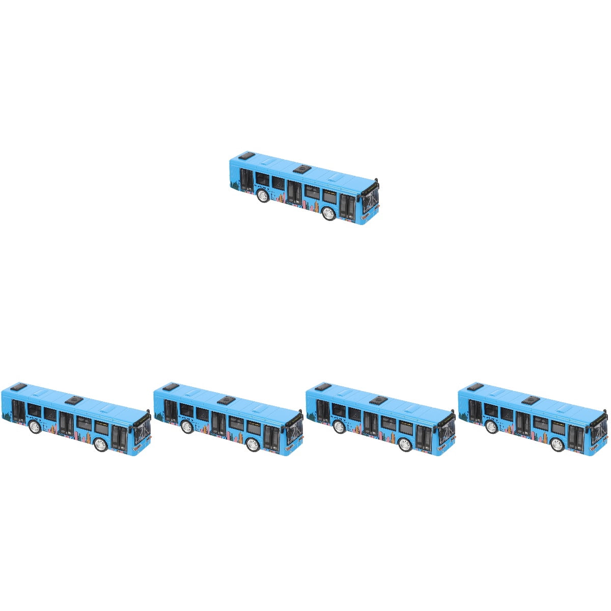 5pcs Pull Back City Bus Toy Simulation Bus Model Kids Toy Car Birthday ...