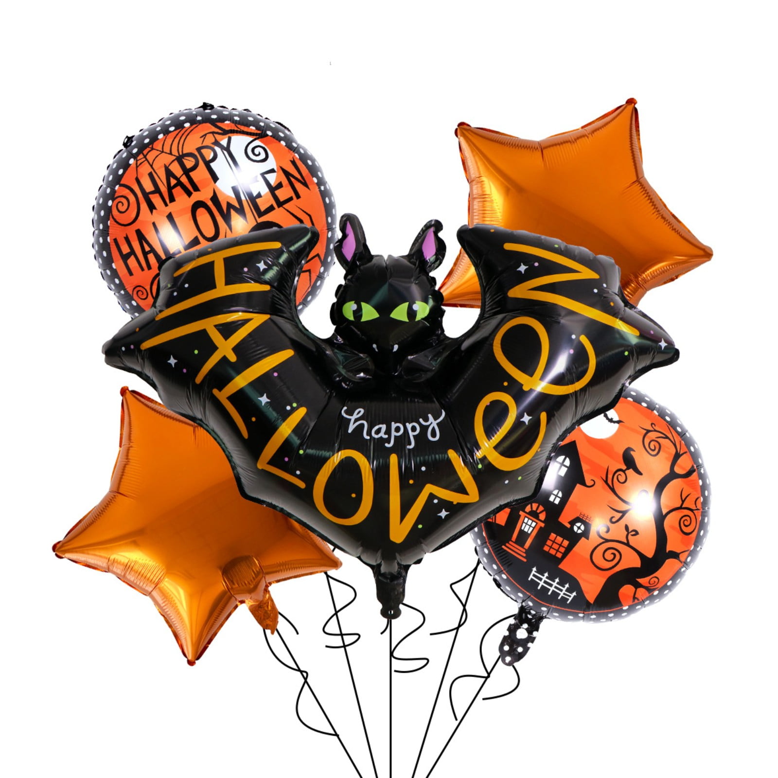 5pcs Pumpkin Decor, Ghost DecorDay of The Dead Sugar Skull Foil Balloon ...