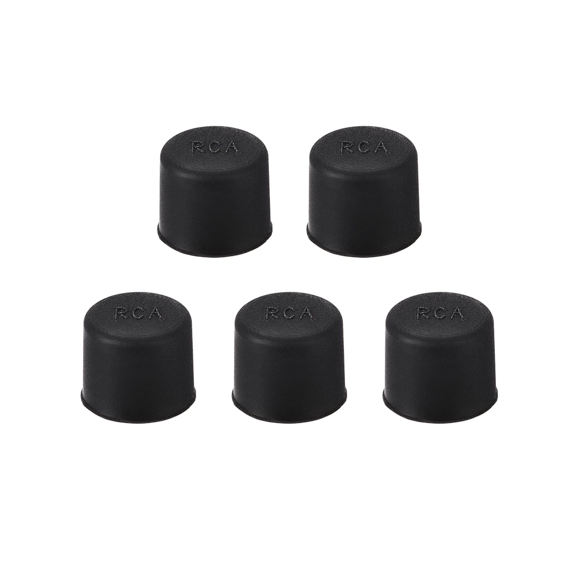 5pcs RCA Female Connector Socket Jack Plug Protector Cap Cover Black ...