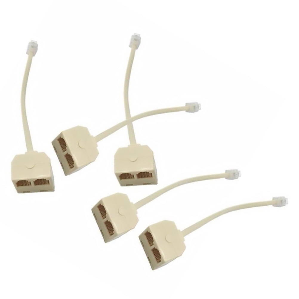 5pcs RJ11 Socket Splitter RJ11 Male To Female Adapter For Landline ...