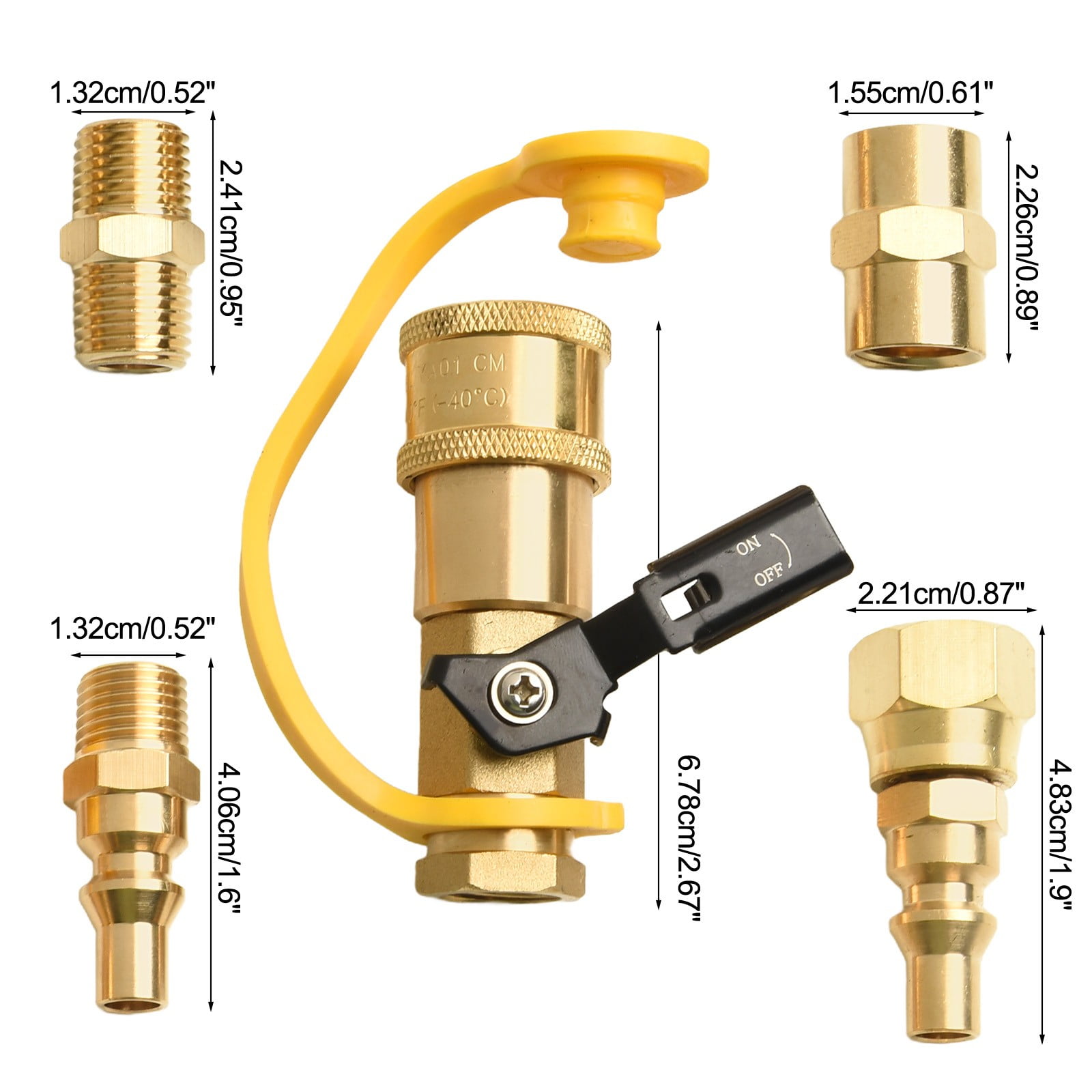 5pcs RV Propane Quick Connect Adapter 1/4" Globe Valve For Low Pressure ...