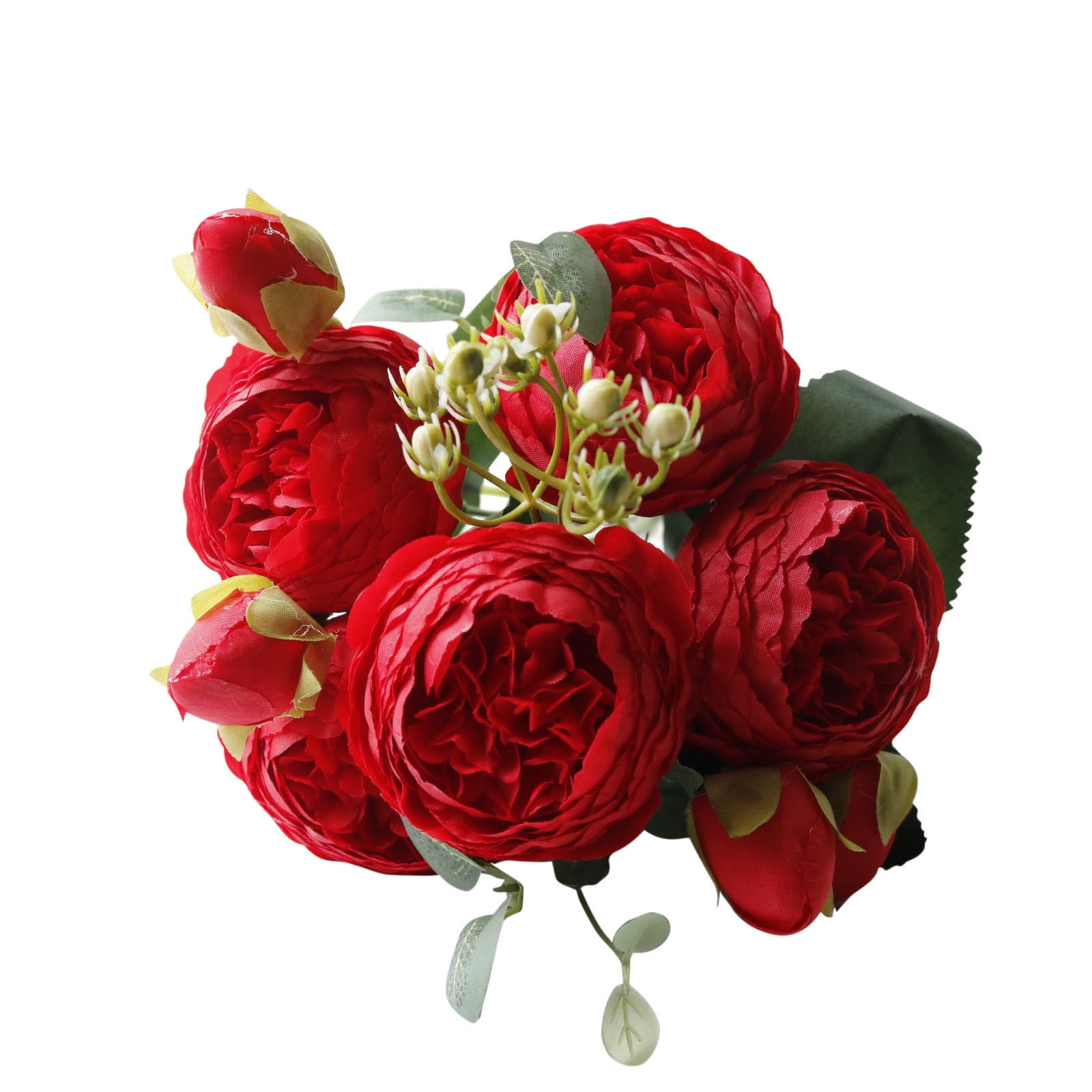 5pcs Real Touch Artificial Flowers Austin Rose, Faux with Long Stem ...