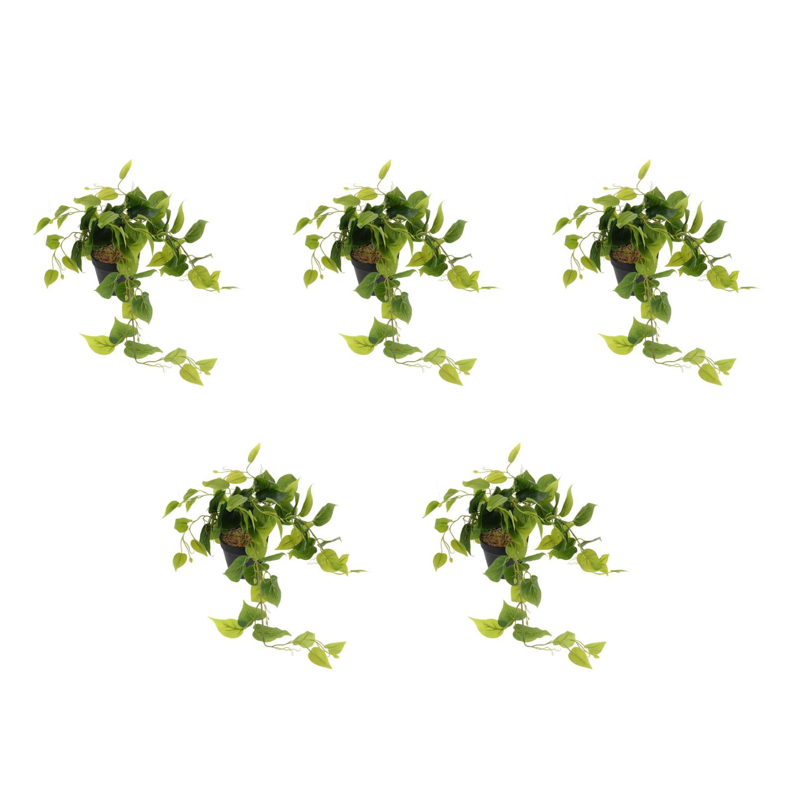 5pcs Realistic Artificial Pothos Plants In Decorative Pots Small Fake ...
