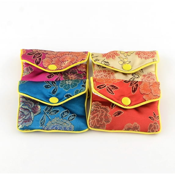 5pcs Rectangle Cloth Zip Pouches Bag Purse Mixed Color 7x8cm - Walmart.com