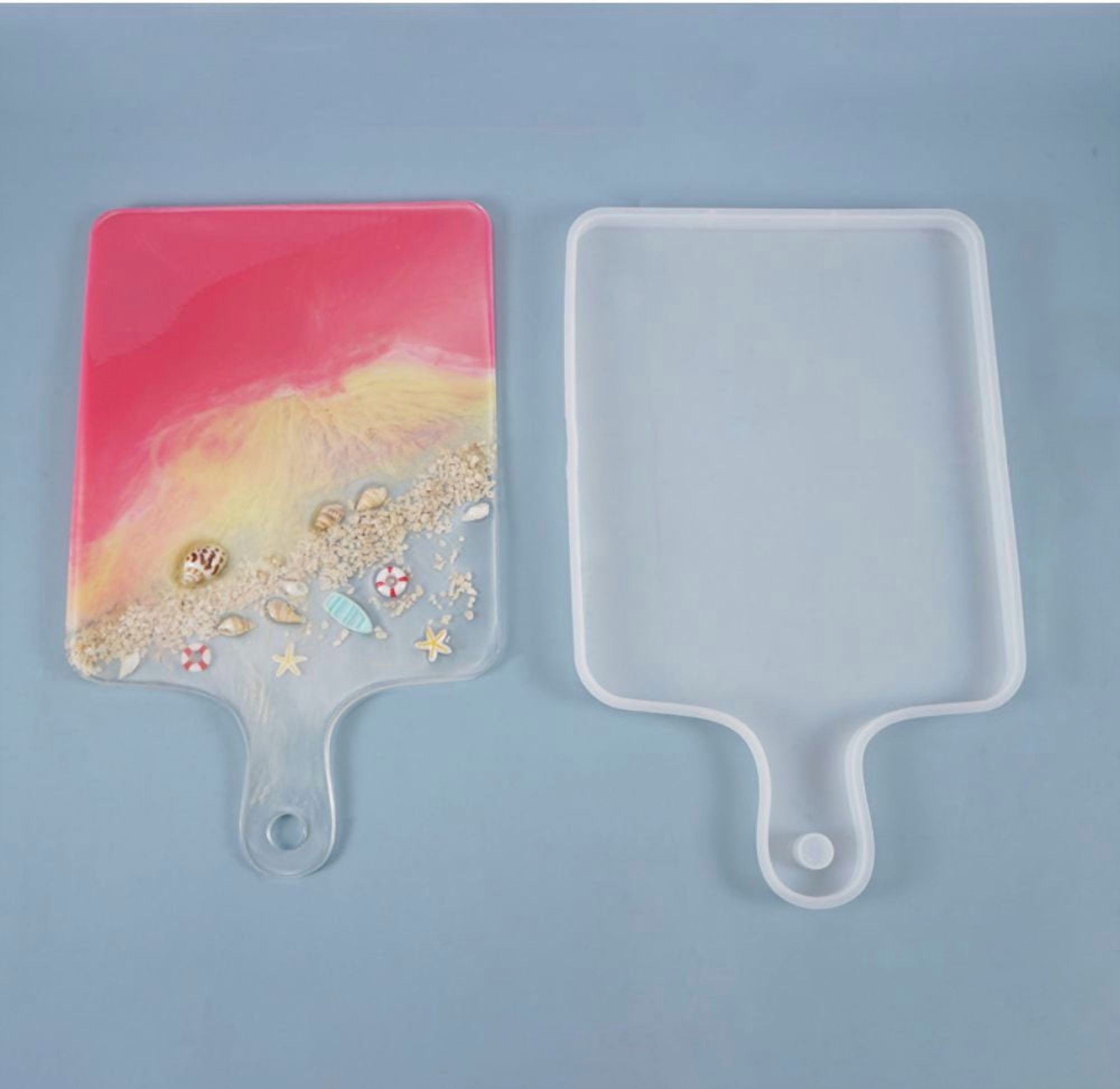 5pcs Rectangle Handle Dinner Plate Silicone Molds Resin Casting Tray ...