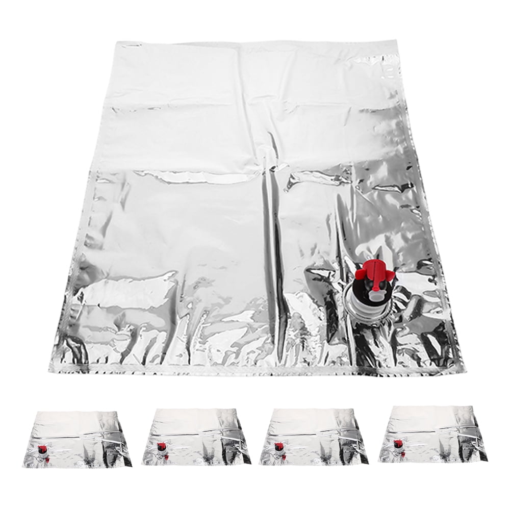 5pcs Refillable Wine Bag with Spout Leakproof Reusable Wine Bladder ...