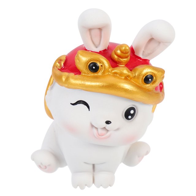 Qiysamall 5pcs Resin Rabbit Figurine Year of the Rabbit Desktop Bunny ...