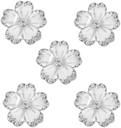 5pcs Rhinestone Flower Sewing Button, Zinc Alloy Crystal Craft Buttons ...