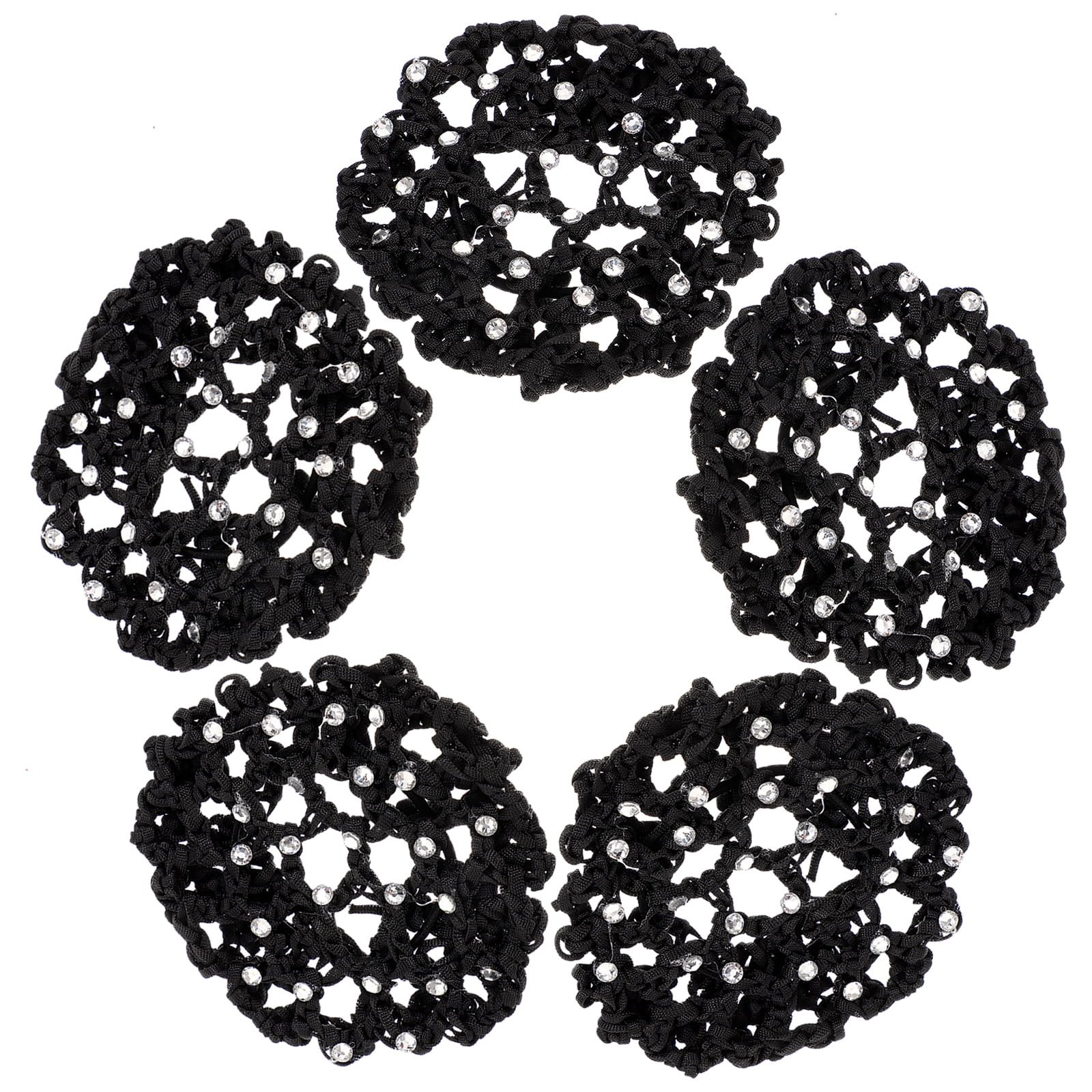 5pcs Rhinestones Hair Bun Covers Hair Wraps Decorative Hair Net for ...