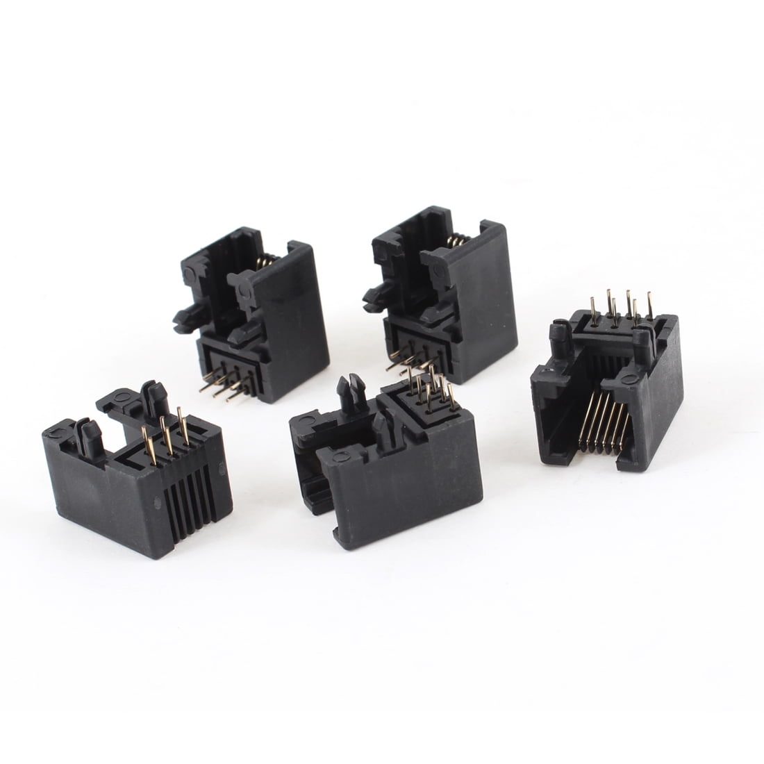 5pcs Right Angle RJ12 6P6C 6 Round Pin Network Ethernet PCB Jacks ...