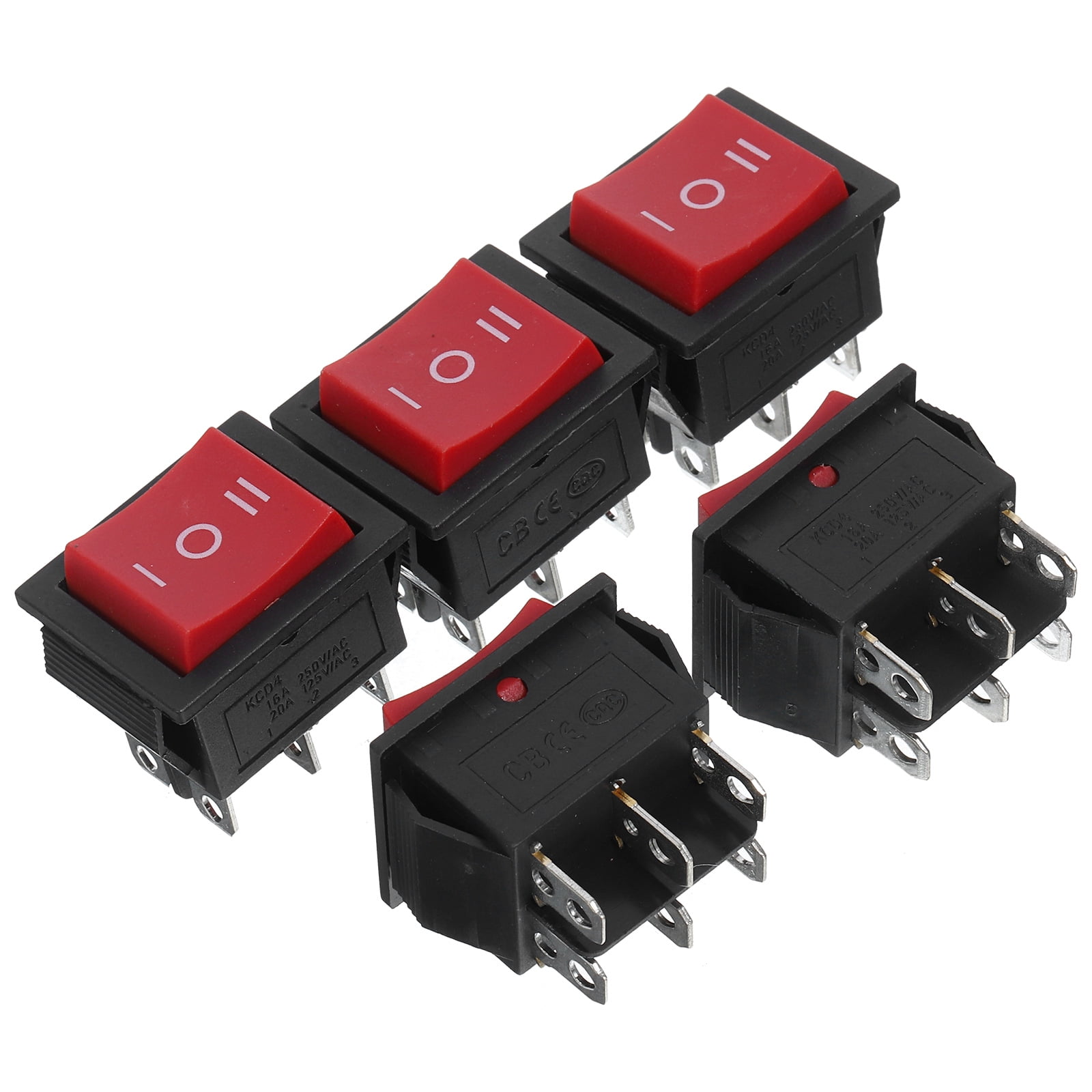 5pcs Rocker Switches Toggle Switches On/off Rocker Switches for Car(6 ...