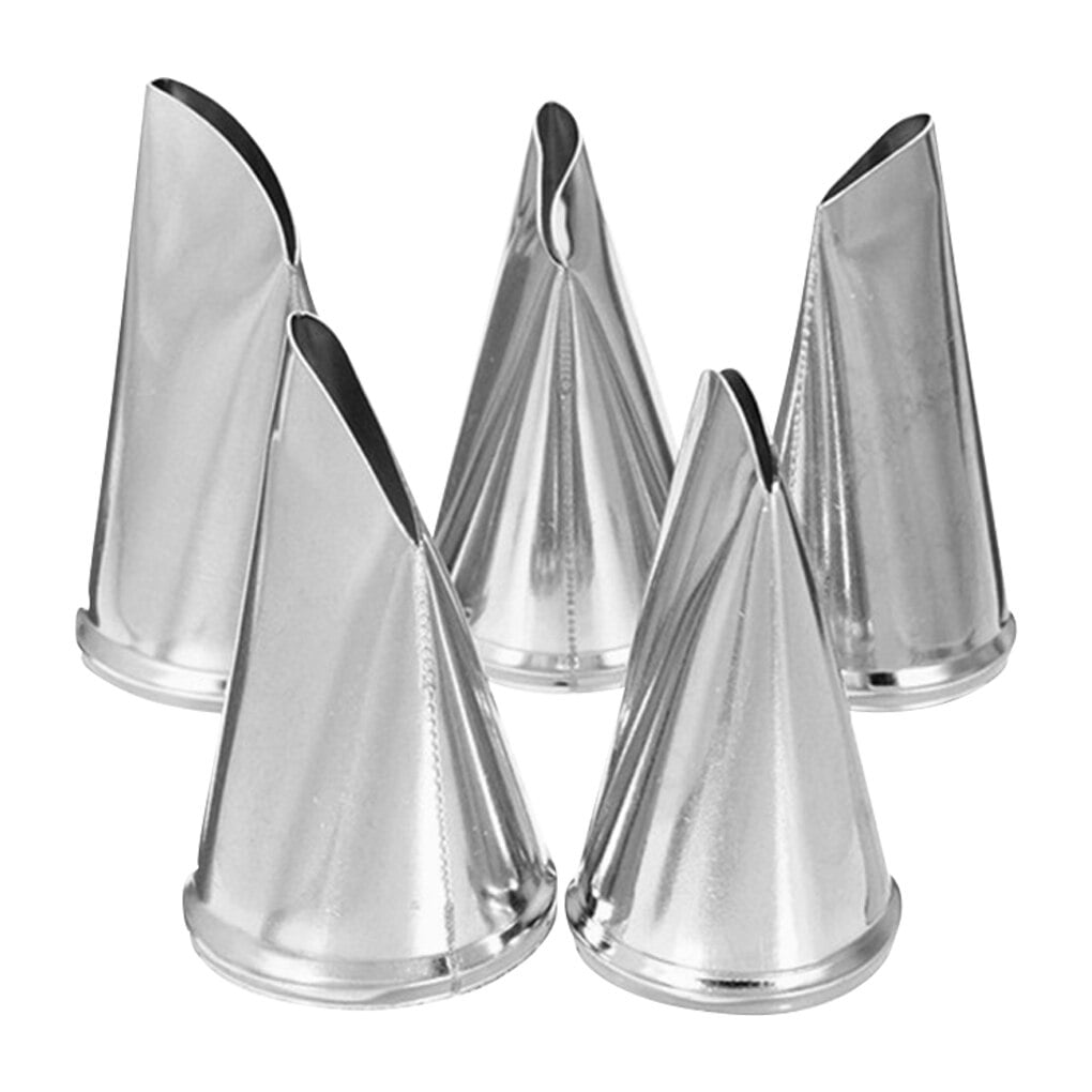 5pcs Rose Piping Tip Set Stainless Petal Cupcake Nozzle Cake Decorating ...
